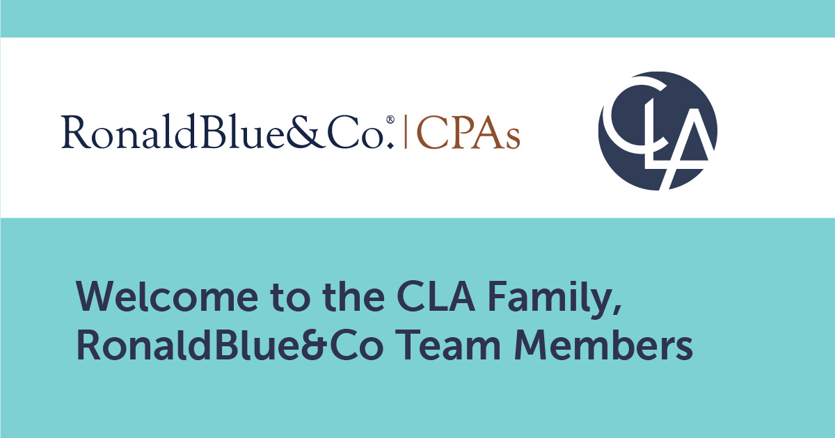 Ronald Blue & Co. CPAs to Join CLA on May 1