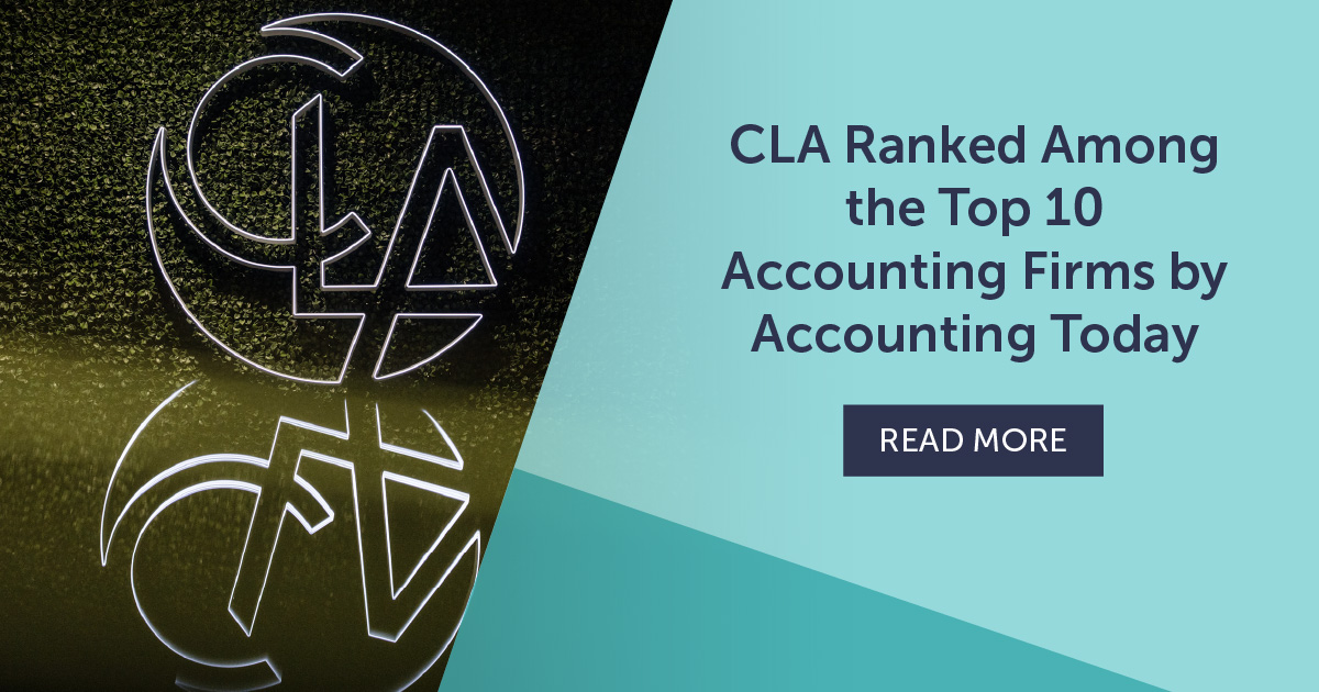 CLA Ranked Among Top 10 in Accounting Today Top 100 Firms list