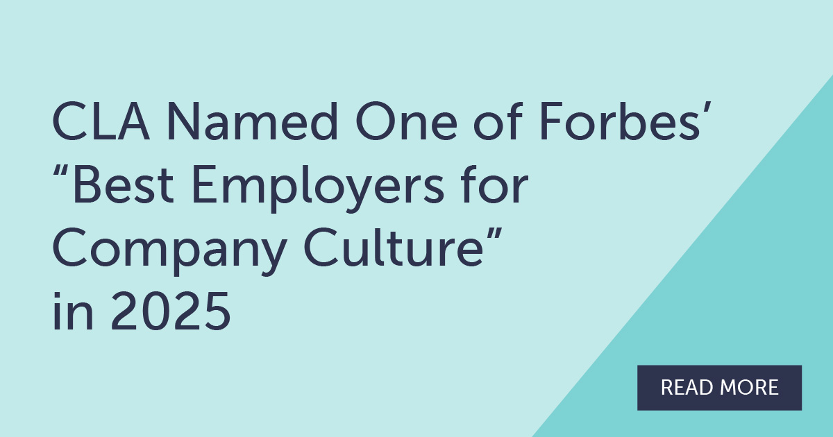 CLA Named One of Forbes’ Best Employers for Company Culture